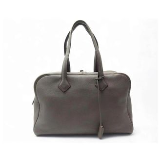 Herm&egrave;s Crossbody Bags - HERMES VICTORIA II 35 TOGO LEDER HANDTASCHE IN GRA - Gr. unisize - in Grau - f&uuml;r Damen