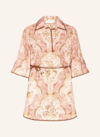 Zimmermann Strandkleid Daylight Aus Leinen Mit 3/4-Arm rosa