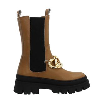 Yellow Klassische Chelsea-Boots mit seitlichen Eins&auml;tzen - - Shoes - Damen - Braun - 38 EU