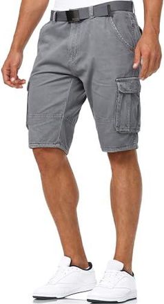 Indicode Hommes Monroe Cargo Shorts | Pantalon Court Cargo avec Ceinture Iron XXL
