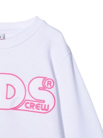 GCDS Cropped Cotton Sweatshirt - White