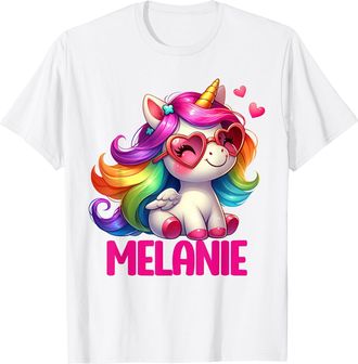 BDAZ Melanie Einhorn-Name, personalisiertes Design T-Shirt