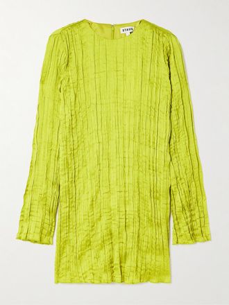 Staud Kona Minikleid Aus Plissiertem Satin - Gelb