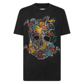 Philipp Plein Homme, Tops, Noir, Taille: S T-Shirt Col Rond Canard