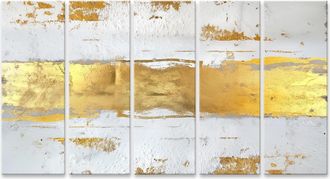 Islandburner Prime Bild auf Leinwand Grau goldene grungige dekorative Putzwand Bilder Wandbilder Poster