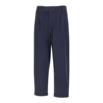 Sun 68 Femme, Pantalons, Bleu, Taille: 42 FR Pleated Balloon Pantalons