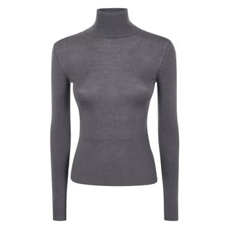 Max Mara Col roul&eacute;s - Femme - Pulls - Gris - Taille: 38 FR