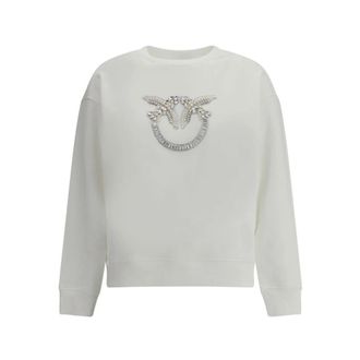 Pinko Sweatshirt mit Sticklogo - - Sweatshirts & Hoodies - Damen - Wei&szlig; - XS