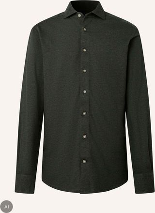 Hackett Freizeithemd Melange Jersey Pique gruen