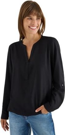 Cecil 3411877 Chemisier de Couleur Unie, Noir, S Femmes