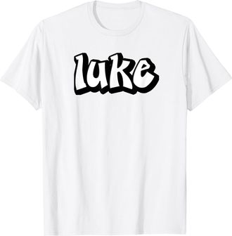 BDAZ Luke Graffiti Personalisierter Name Schwarz Wei&szlig; Schriftzug T-Shirt