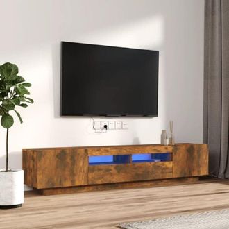 vidaXL Vidaxl - 2-tlg. TV-Schrank-Set LED-Leuchten R&auml;uchereiche Holzwerkstoff