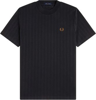 Fred Perry Homme, Tops, Noir, Taille: M Piqu&eacute; Stripe T-Shirt