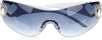 BESTONZON Lunettes de Soleil sans Monture pour Femmes Verres de Coeur Gris Protection UV Lunettes d&Eacute;t&eacute; L&eacute;g&egrave;res et Confortables pour LExt&eacute;rieur F&ecirc;tes