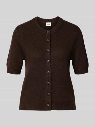 Stefanel Slim Fit Cardigan aus reinen Leinen in Strick-Optik