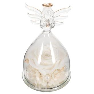Cabilock Ornement De Fleurs Pr&eacute;serv&eacute;es Dessus De Bureau F&ecirc;te des M&egrave;res Fleurs Pr&eacute;serv&eacute;es Rose &Eacute;ternelle Saint Valentin Fleur Stabilis&eacute;e (Vraie Fleur) Blanche F