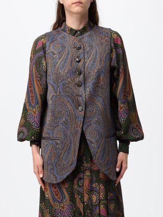 Etro Robe chemisier midi en viscose &agrave; imprim&eacute; Paisley et manches ballon