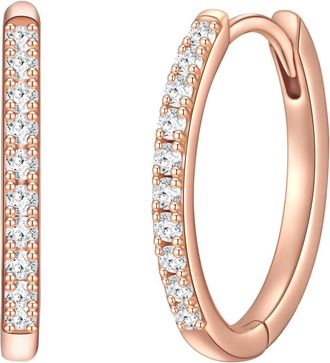 Glanzst&uuml;cke M&uuml;nchen Ohrringe - Sterling Silber Creolen Zirkonia - Gr. unisize - in Quarz - f&uuml;r Damen