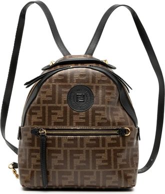 Fendi Rucksäcke - Zucca Coated Canvas FF 1974 Backpack - Gr. unisize - in Braun - für Damen