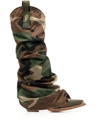 R13 bottes 55 mm à imprimé camouflage - Marron