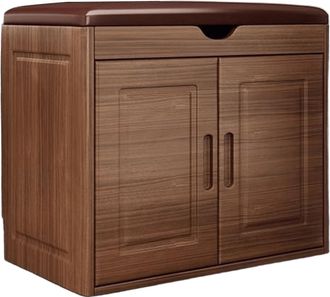 Generic Schuhbank mit Sitzfl&auml;che Aufklappbares Staufach Sitzpolster Aus PU-Leder Mit Stauraumt&uuml;r Sitzbank mit Stauraum f&uuml;r Eingangsbereich, Flur, Wohnzimmer(B