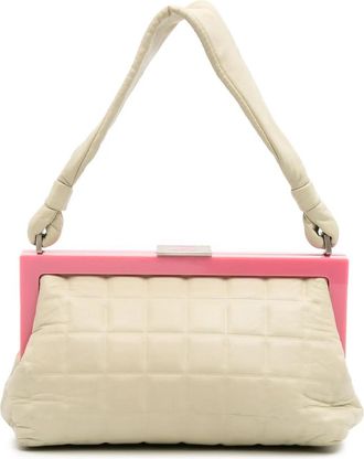 Chanel Crossbody Bags - Chocolate Bar Lambskin Frame Bag - Gr. unisize - in Weiß - für Damen