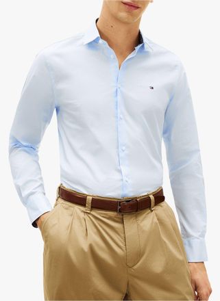 Tommy Hilfiger Chemise droite &agrave; en coton m&eacute;lang&eacute;