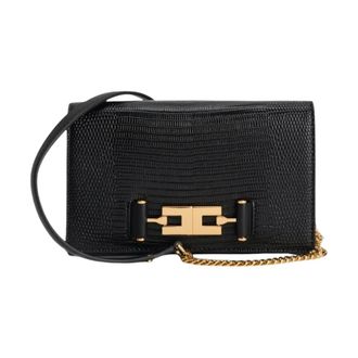 Elisabetta Franchi Sac bandouli&egrave;re avec cha&icirc;ne gourmette - Femme - Sacs - Noir - Taille: ONE Size