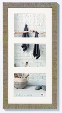 Walther Design Bilderrahmen beige 3X 15x20 cm Galerie mit Passepartout, Home Holzrahmen HO352C
