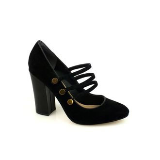 Guess Tacco Grosso Camoscio 3 Fasce - Femme - Chaussures - Noir - Taille: 35 EU