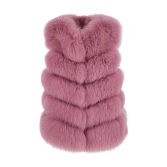 Suprema Hochkragen-Pelzweste - - Jackets - Damen - Rosa - 2XS