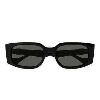 Gucci Abgerundete rechteckige Sonnenbrille - - Accessories - Damen - Schwarzk - 55 MM