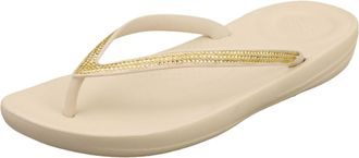 FitFlop Damen Iqushion Sparkle Flip-Flop, Stone Beige, 38 EU