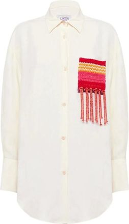 Laneus Femme, Blouses et Chemises, Beige, Taille: 34 FR Camicia frange