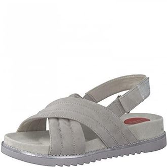 Jana Femme 8-8-28205-28 Sandale Plate, Gris Clair, 38 EU