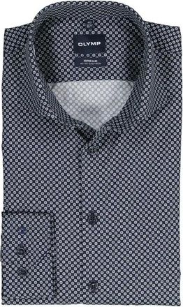 Olymp Herren Hemden blau Baumwoll-Stretch
