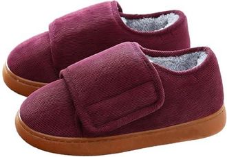 Generic Bottes de Neige Hiver Femmes Hommes, avec Chaud Fourrure Doublure, Chaussure Hiver Chaude Confortables Antid&eacute;rapant, for Personnes &acirc;g&eacute;es Women Wine Re