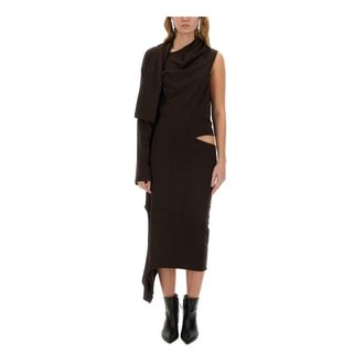 Courr&egrave;ges Off-Shoulder Kleid - - Dresses - Damen - Braun - XS