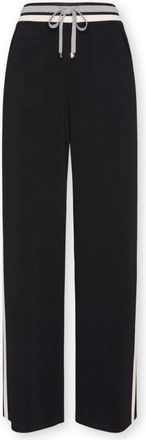 Elena Miro Femme, Pantalons, Noir, Taille: 48 FR Pantalon Palazzo en m&eacute;lange de viscose