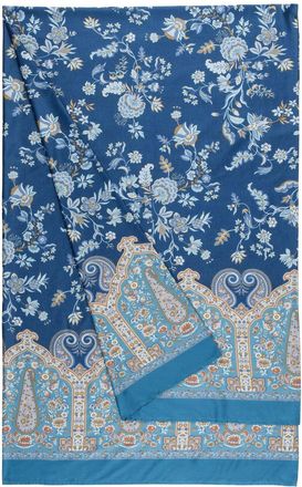 Bassetti Indian Roses Foulard aus 100% Baumwolle in der Farbe Blau B2, Ma&szlig;e: 270x270 cm - 9333360