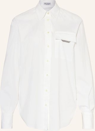 Brunello Cucinelli Brunello Cucinelli Hemdbluse Mit Schmucksteinen weiss