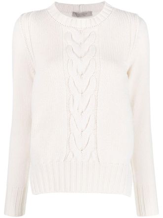 D.exterior cable knit panelled jumper - Nude