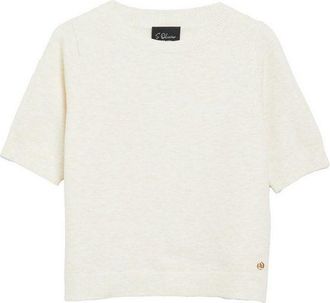 s.Oliver Black Label Strickpullover melierte Optik, Materialmix mit Wolle, Rundhalsausschnitt