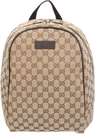 Gucci unisex, Pre-owned, Brun, Taille: ONE Size Sac &agrave; dos vintage en toile Pre-owned