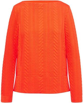 s.Oliver Sweatshirt Sweatshirt Strukturiertes Jacquard-Sweatshirt mit U-Boot-Ausschnitt