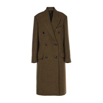 Acne Studios Femme, Manteaux, Brun, Taille: 44 FR Manteau &agrave; Carreaux en Laine &agrave; Double Boutonnage