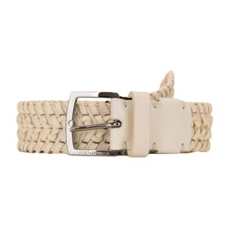 Dolce & Gabbana Gewebter Lederg&uuml;rtel - - Accessories - Damen - Beige - 100 CM