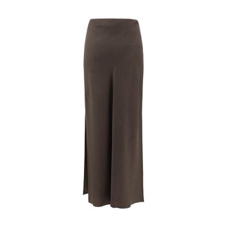 Brunello Cucinelli Womens Brown Acetate Midi Skirt