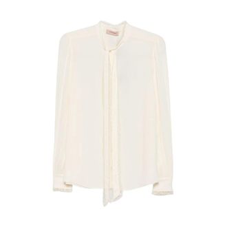 Twinset Perlenbesetzte Knopfleisten-Bluse - - Blouses & Shirts - Damen - Wei&szlig; - L
