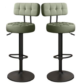 Generic Drehbare, H&ouml;henverstellbare Barhocker, 2Er-Set, Dick Gepolsterte R&uuml;ckenlehne mit Fu&szlig;st&uuml;tze, Barhocker Aus Pu-Leder f&uuml;r K&uuml;che, Esszimmer, Wohnzimmer